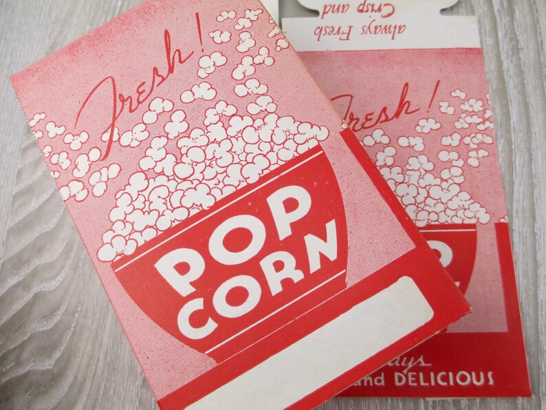 2 Vintage 1960s Popcorn Boxes Retro Movie Theater Drive in - Etsy