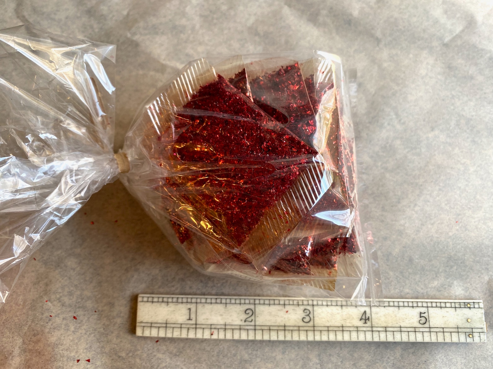 25 Vintage 1960s RED Glitter Packets Retro Flakes for Crafting or ...