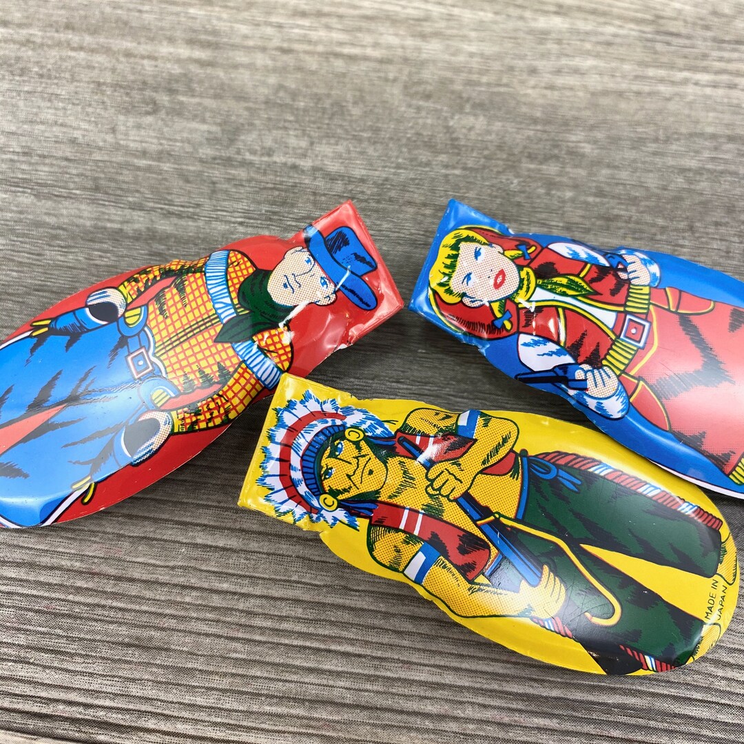 3 Vintage Western Clickers Noisemaker Cowboy Cowgirl Indian Toy Old ...