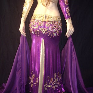 Egyptian Purple Belly Dance Costume Sexy Tribal Dancers Dresses for ...