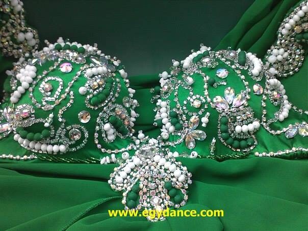 Fancy Green Belly Dance Costume Oriental Tribal Egyptian Etsy