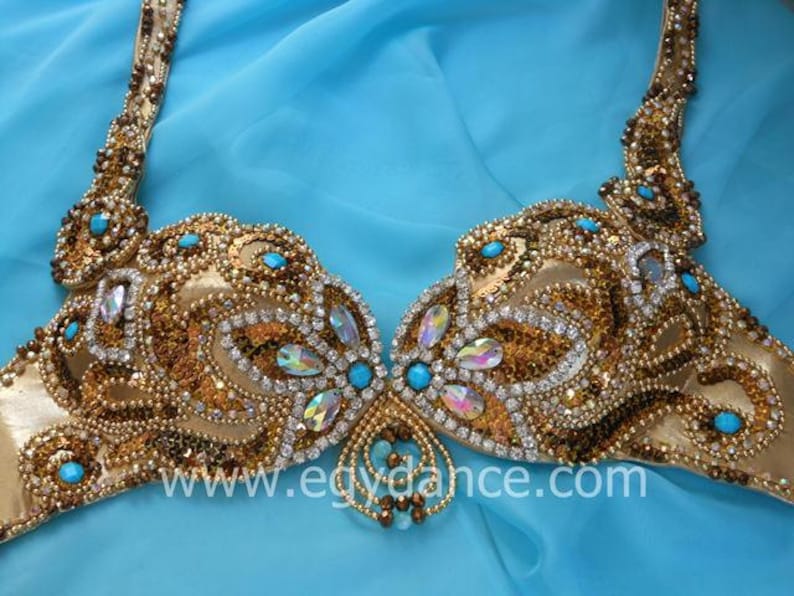 Egyptian Gold Bra Belt Set Sexy Womens Clothing Oriental Golden Costume ...