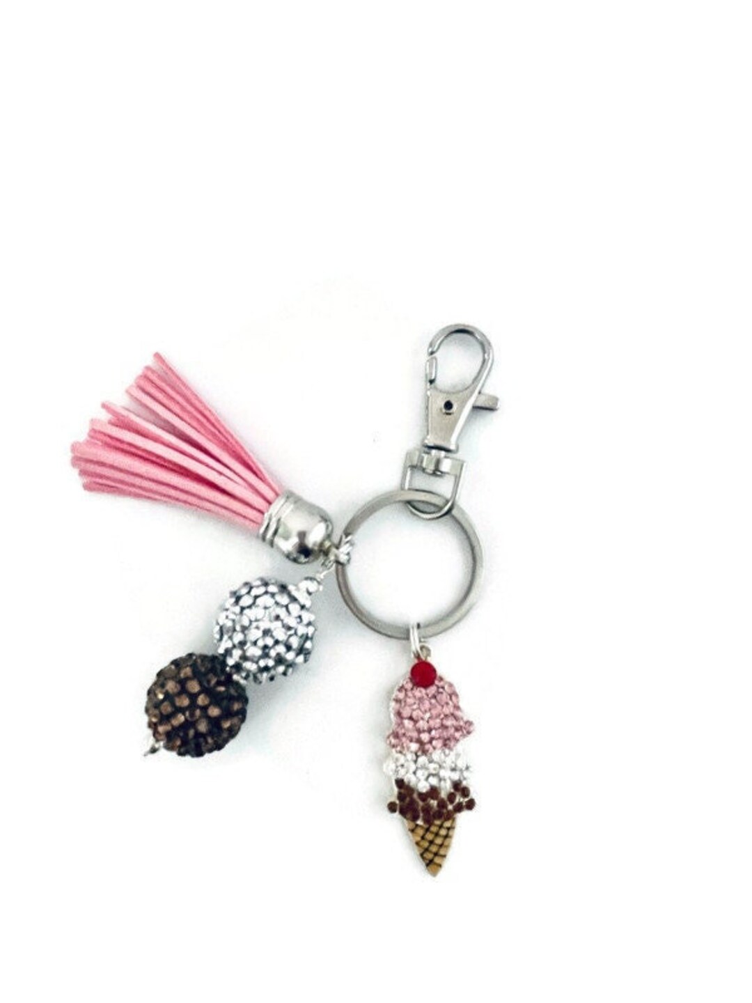 Ice Cream Cone Key Chain, Summer Key Chain, Ice Cream Gifts, Ice Cream ...