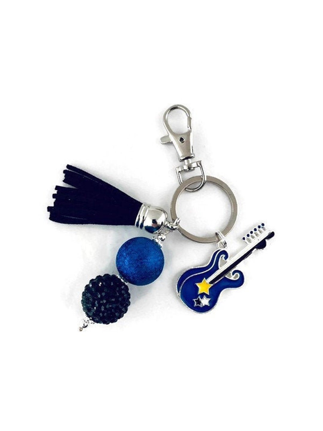 Guitar Key Chain Musical Instrument Rock and Roll Key Chain Musician ...
