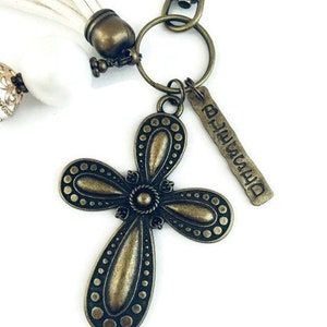 Cross Key Chain Religious Key Chain Faith Key Chain - Etsy