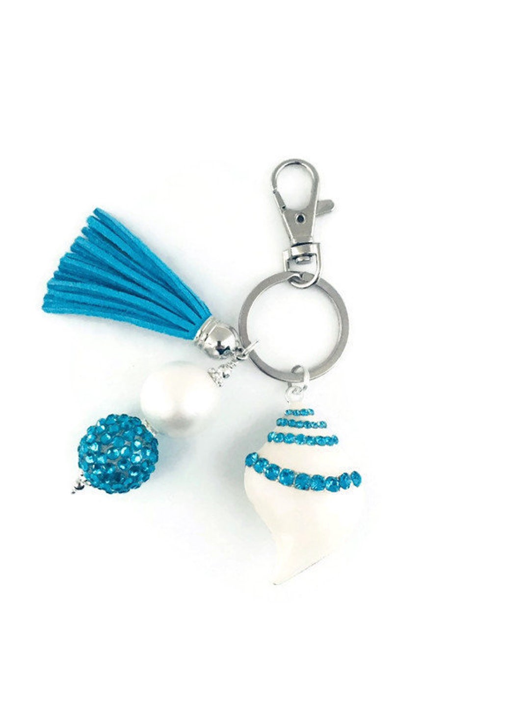 Seashell Key Chain Seashell Key Ring Beach Key Chain Nautical Key Chain ...