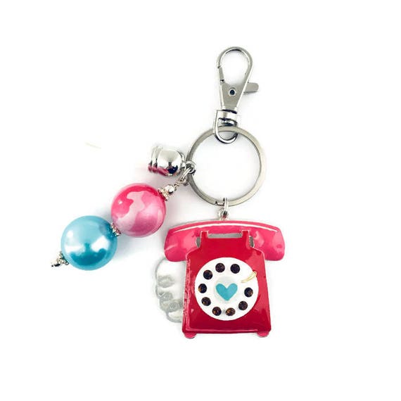 Telephone Key Chain Vintage Telephone Retro Phone Key Chain - Etsy