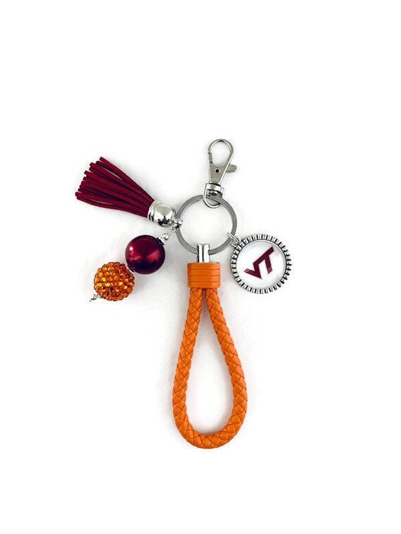 Virginia Tech Key Chain Virginia Tech Wristlet VT Key Chain | Etsy