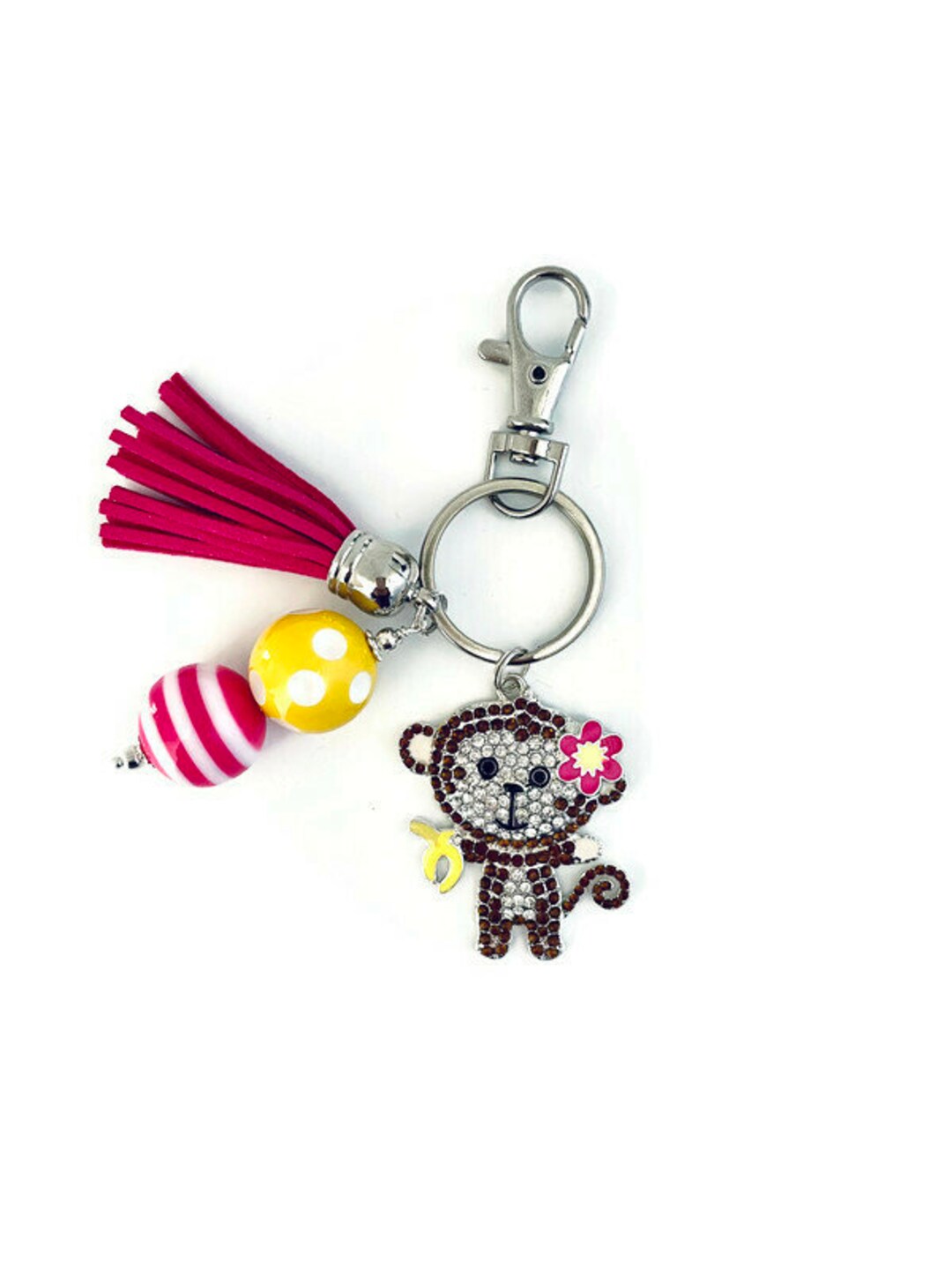 Monkey Key Chain Monkey Keychain Monkey Gifts Purse Charm Tassel Key ...