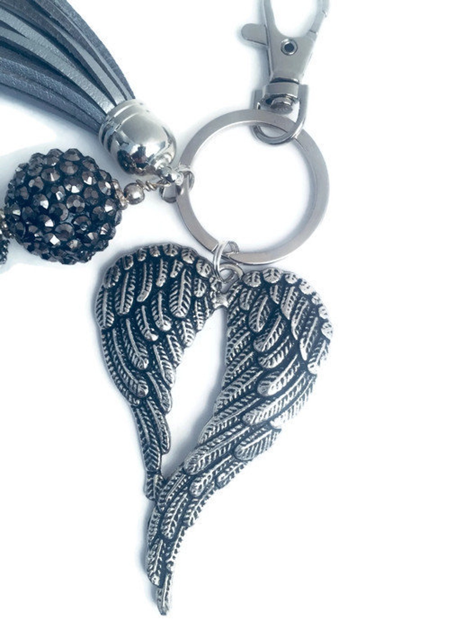 Angel Wings Key Chain Wing Key Chain Patina Wing Key Chain | Etsy