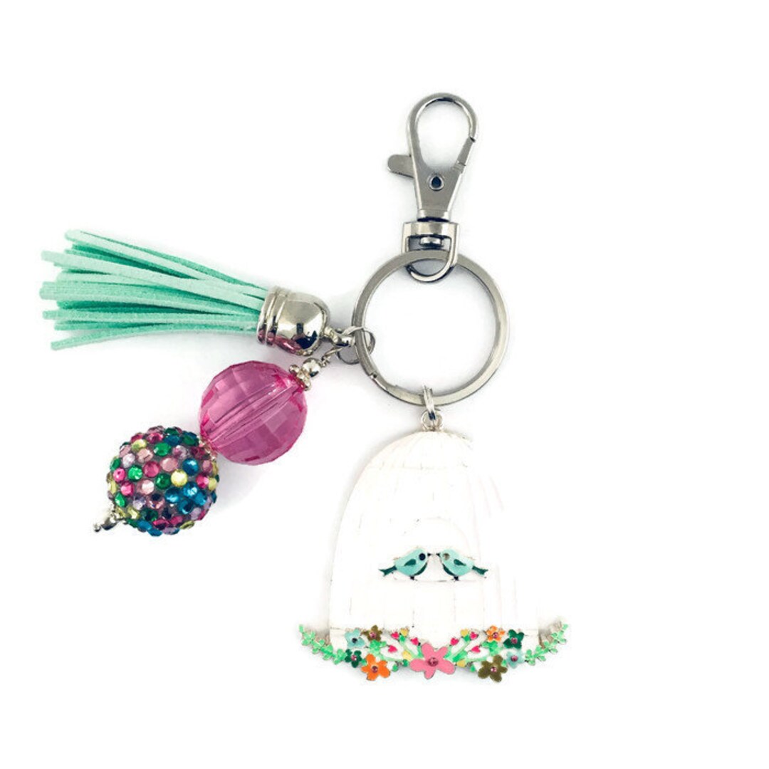 Bird Cage Key Chain Love Birds Key Chain Bird Key Chain - Etsy