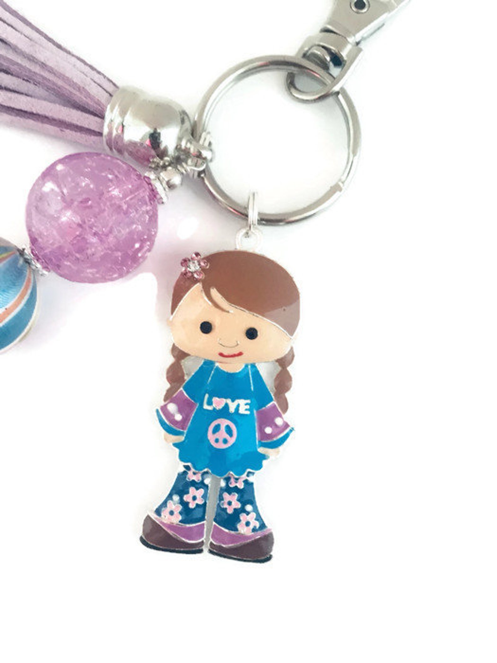 Groovy Girl Key Chain Hippie Chick Key Chain Boho Key Chain | Etsy