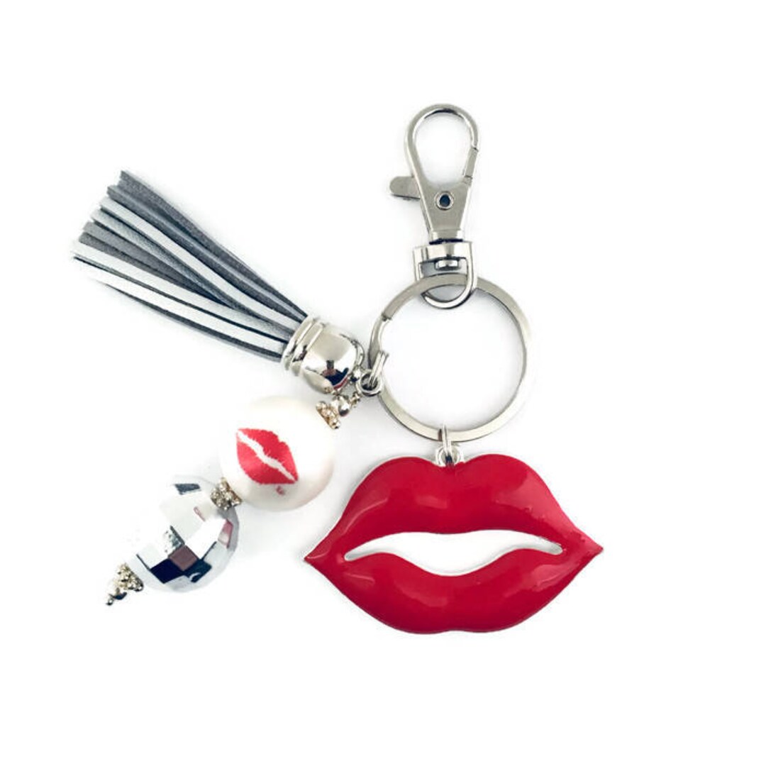 Lips Key Chain Red Lips Key Chain Gift for Make up Artists Lipstick ...