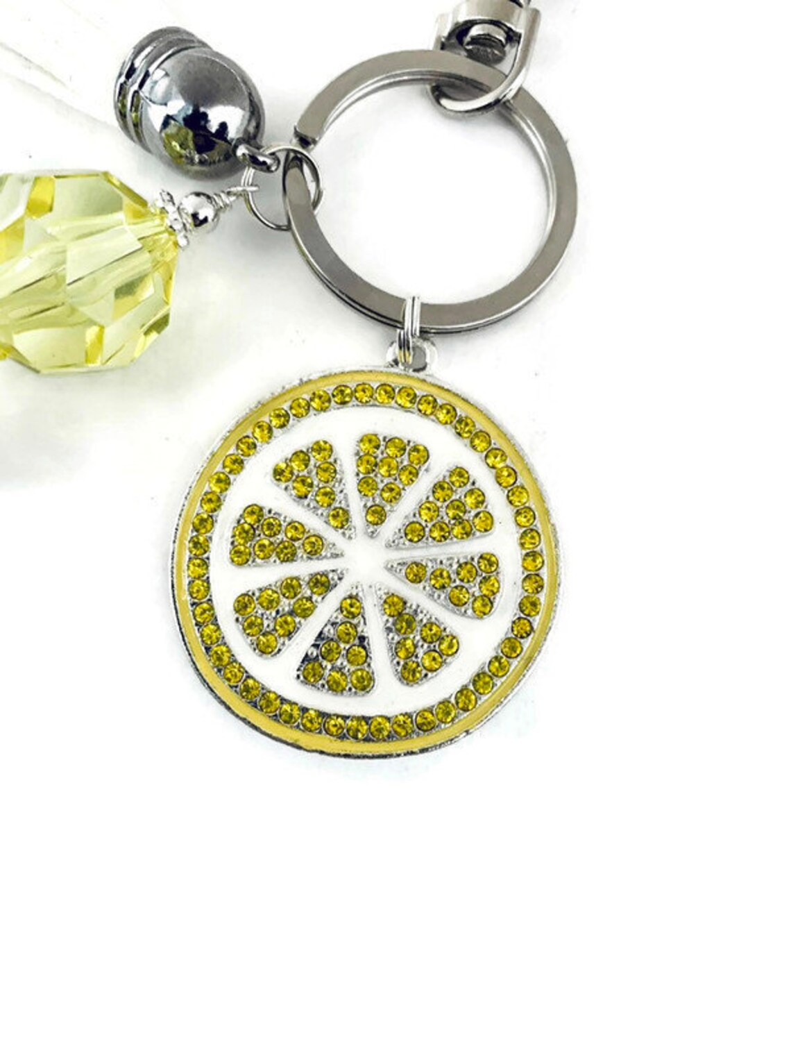 Lemon Slice Key Chain Citrus Slice Key Chain Lemon Key - Etsy