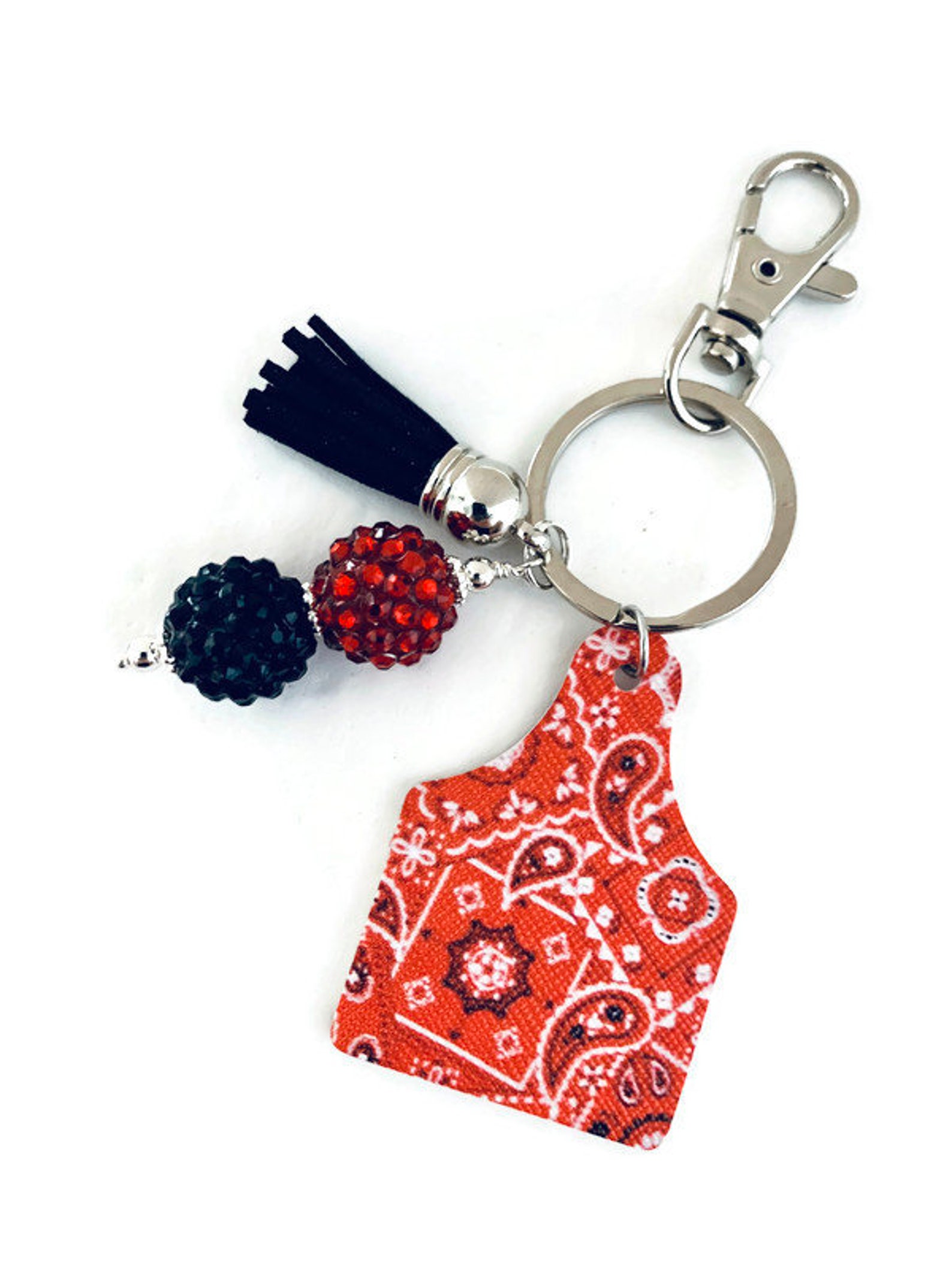 Cow Tag Key Chain Cow Tag Key Fob Cattle Tag Key Chain | Etsy