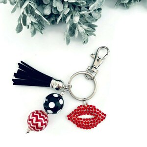 Lips Key Chain Kiss Key Chain Red Make up Artist Key Chain Lipstick Key ...