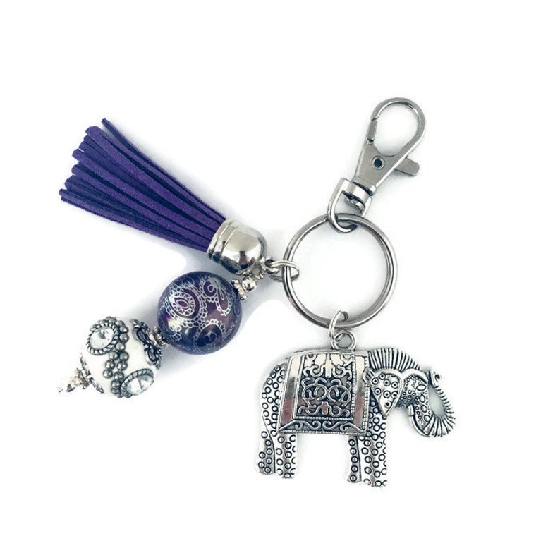 Elephant Key Chain Henna Beads Beaded Key Chain Tassel Key - Etsy