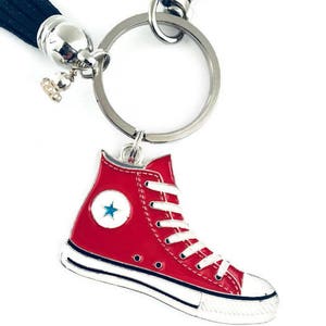 High Top Sneaker Key Chain Sneaker Head Key Chain Retro Sneaker Key Red ...