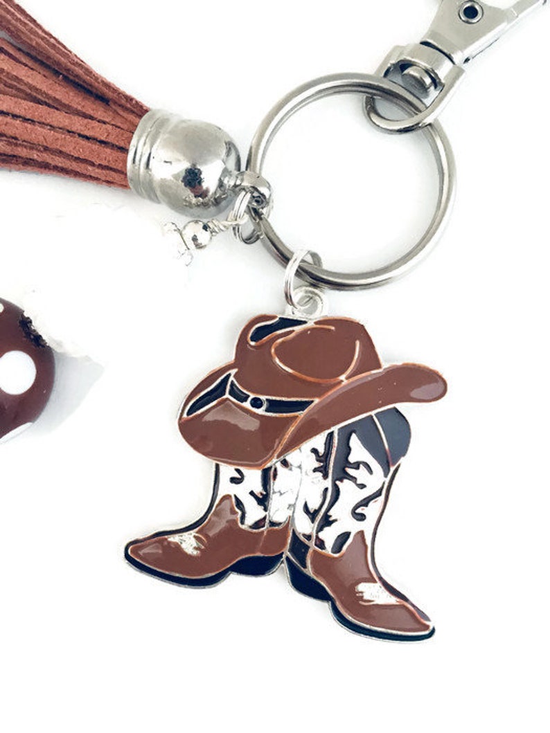 Cowboy Hat Key Chain Cowboy Boot Key Chain Cowgirl Key - Etsy
