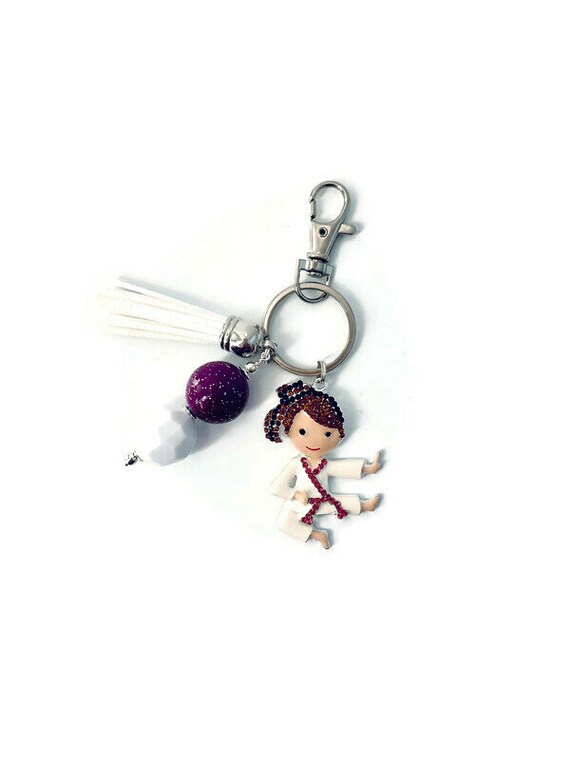 Karate Girl Key Chain Karate Key Chain Judo Girl Key Chain - Etsy