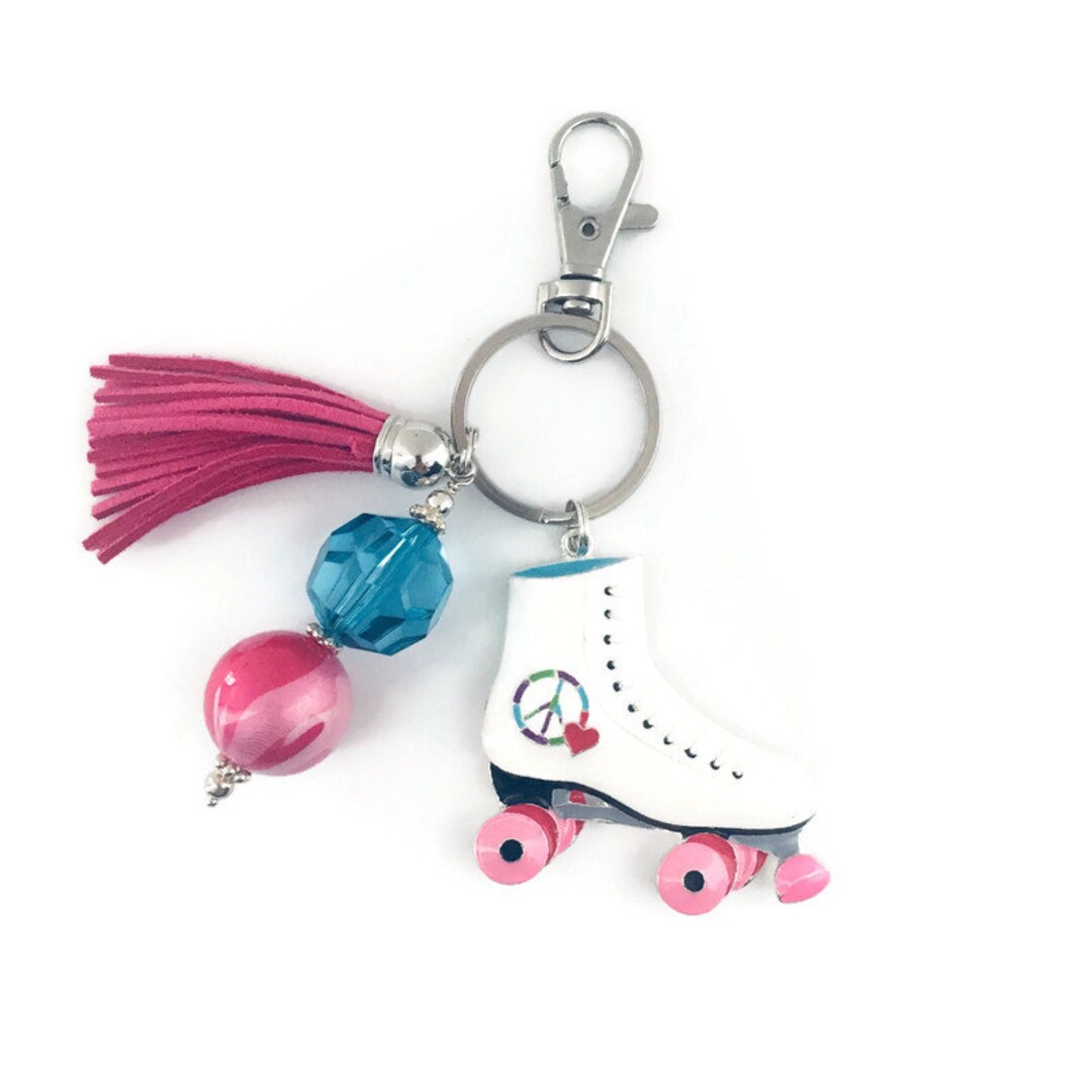 Roller Skate Key Chain Retro Key Chain 90's Roller Skate Roller Skating ...