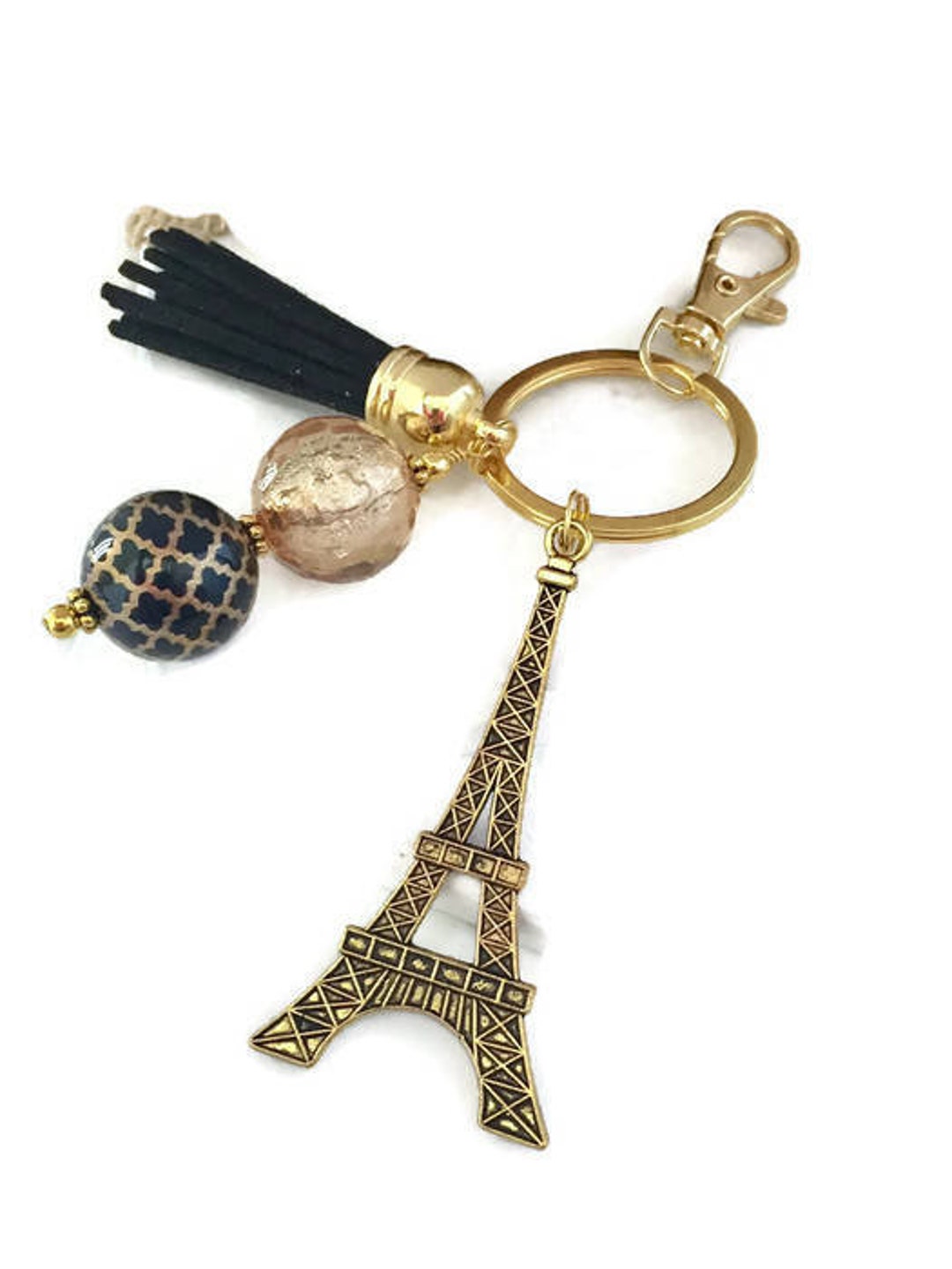Eiffel Tower Key Chain Gold Eiffel Tower Paris Key Chain France ...