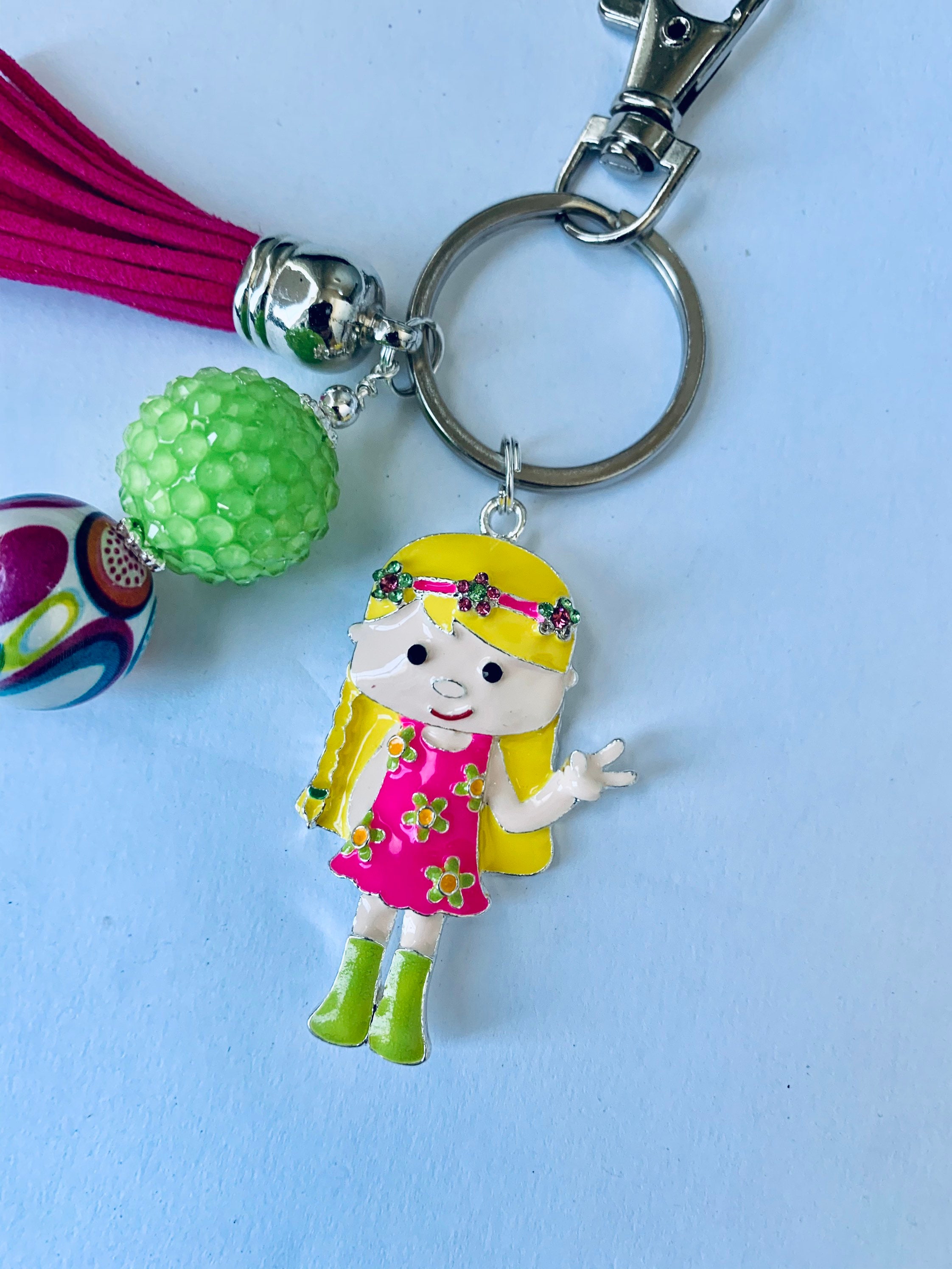 Groovy Girl Key Chain Hippie Chick Key Chain Boho Key Chain | Etsy