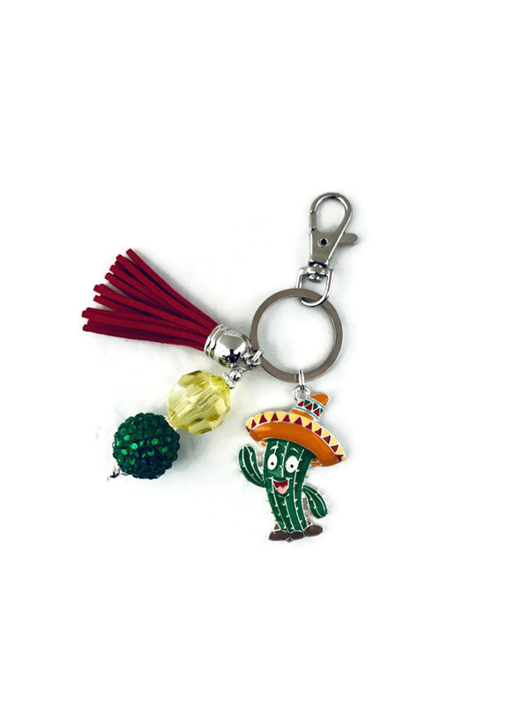 Cactus Key Chain, Desert Key Chain, Sombrero Key Chain, Southwest Key ...