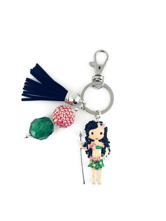Hawaiian Girl Key Chain Polynesian Girl Key Chain Tropical | Etsy
