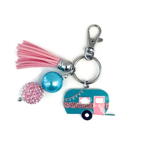 Camper Key Chain Retro Camper Key Chain Camper Camping Key Chain Tassel ...