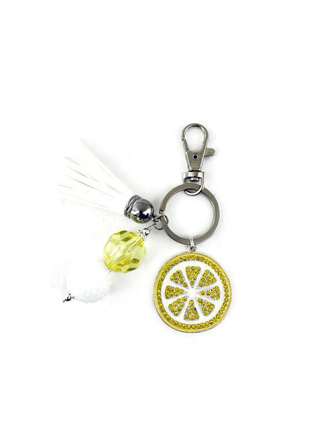 Lemon Slice Key Chain, Citrus Slice Key Chain, Lemon Key Chain, Fruit ...