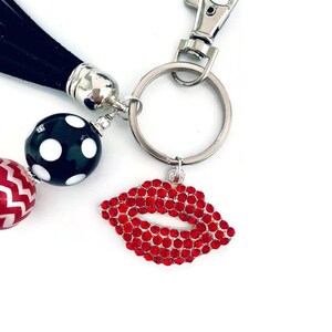 Lips Key Chain Kiss Key Chain Red Make up Artist Key Chain Lipstick Key ...