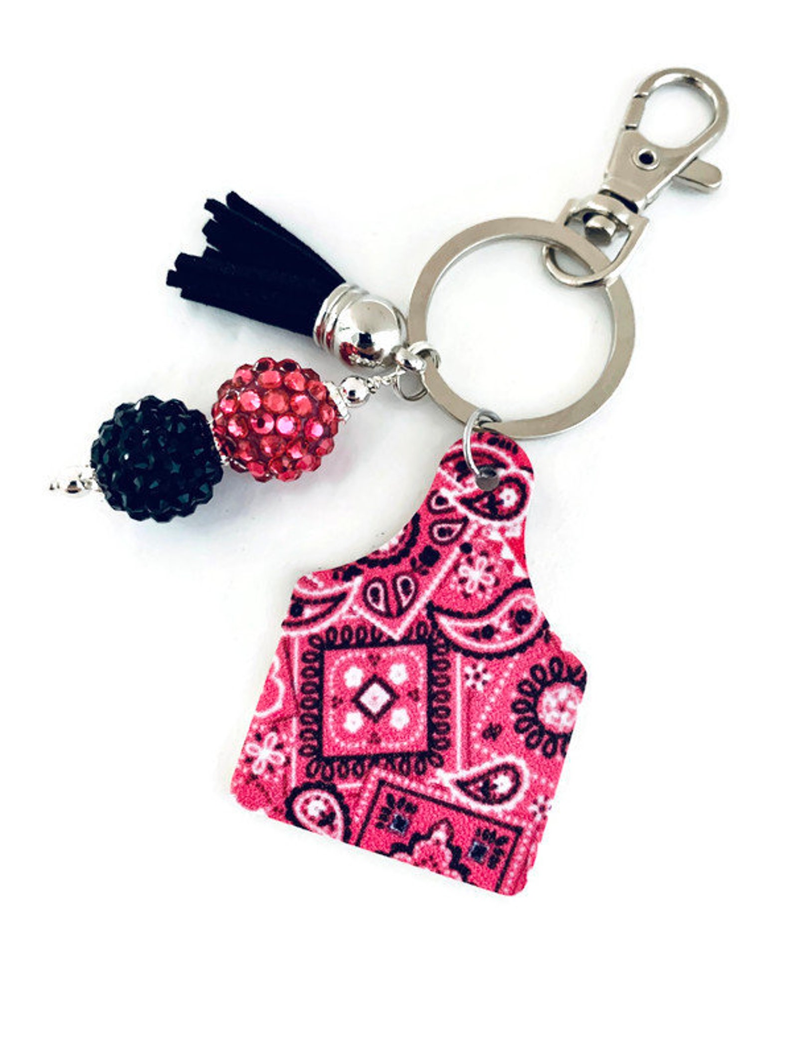 Cow Tag Key Chain Cow Tag Key Fob Cattle Tag Key Chain | Etsy