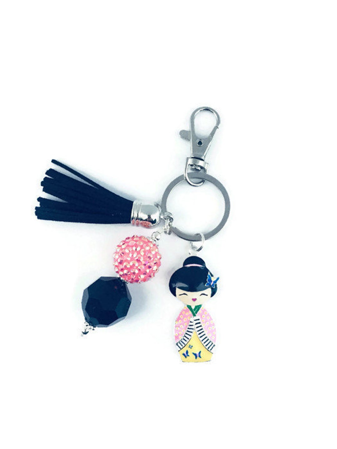 Japanese Doll Key Chain Kimono Key Chain Geisha Doll Key Chain Kokeshi ...