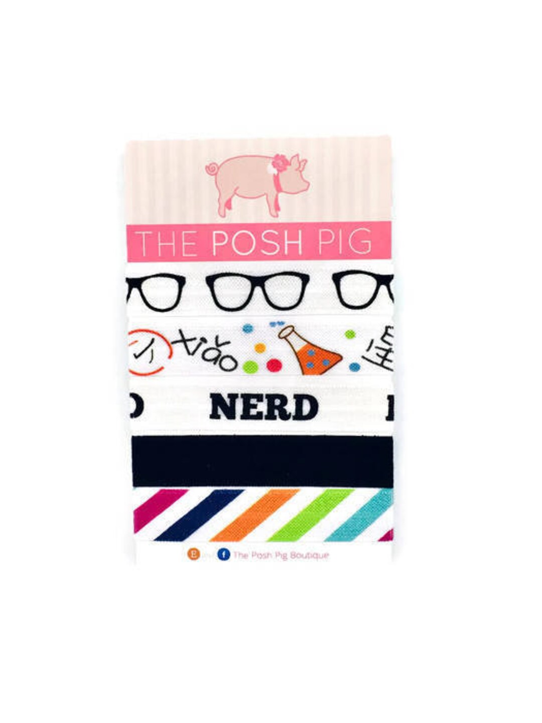 Nerd Elastic Hair Ties Nerd Ponytail Holders Librarian Hair Ties ...