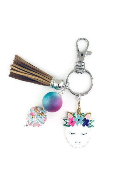 Unicorn Key Chain Sleepy Unicorn Key Chain Spirit Animal | Etsy