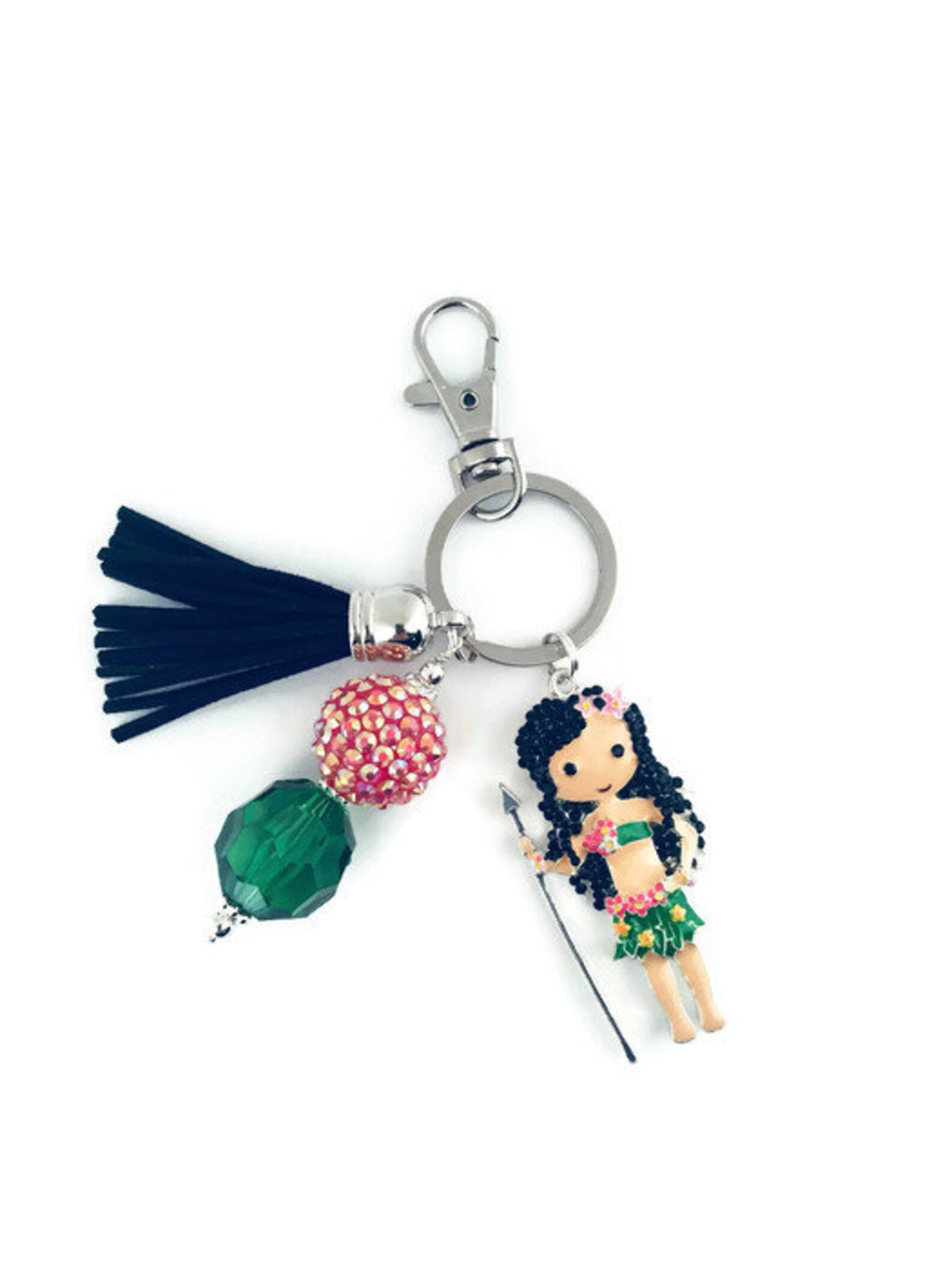 Hawaiian Girl Key Chain Polynesian Girl Key Chain Tropical | Etsy