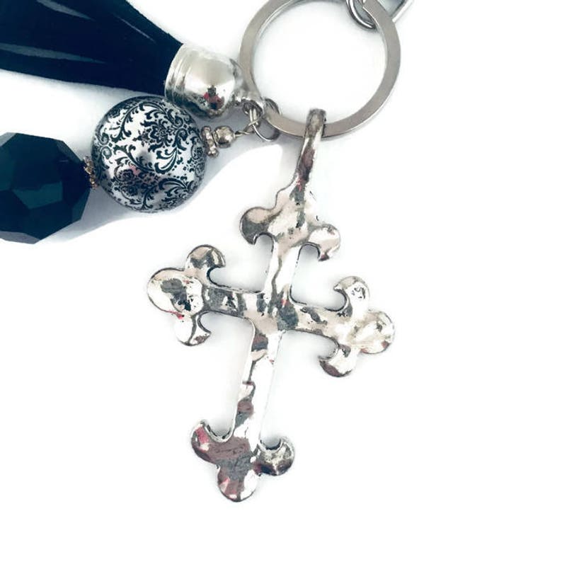 Hammered Cross Key Chain Cross Key Chain Religious Key - Etsy
