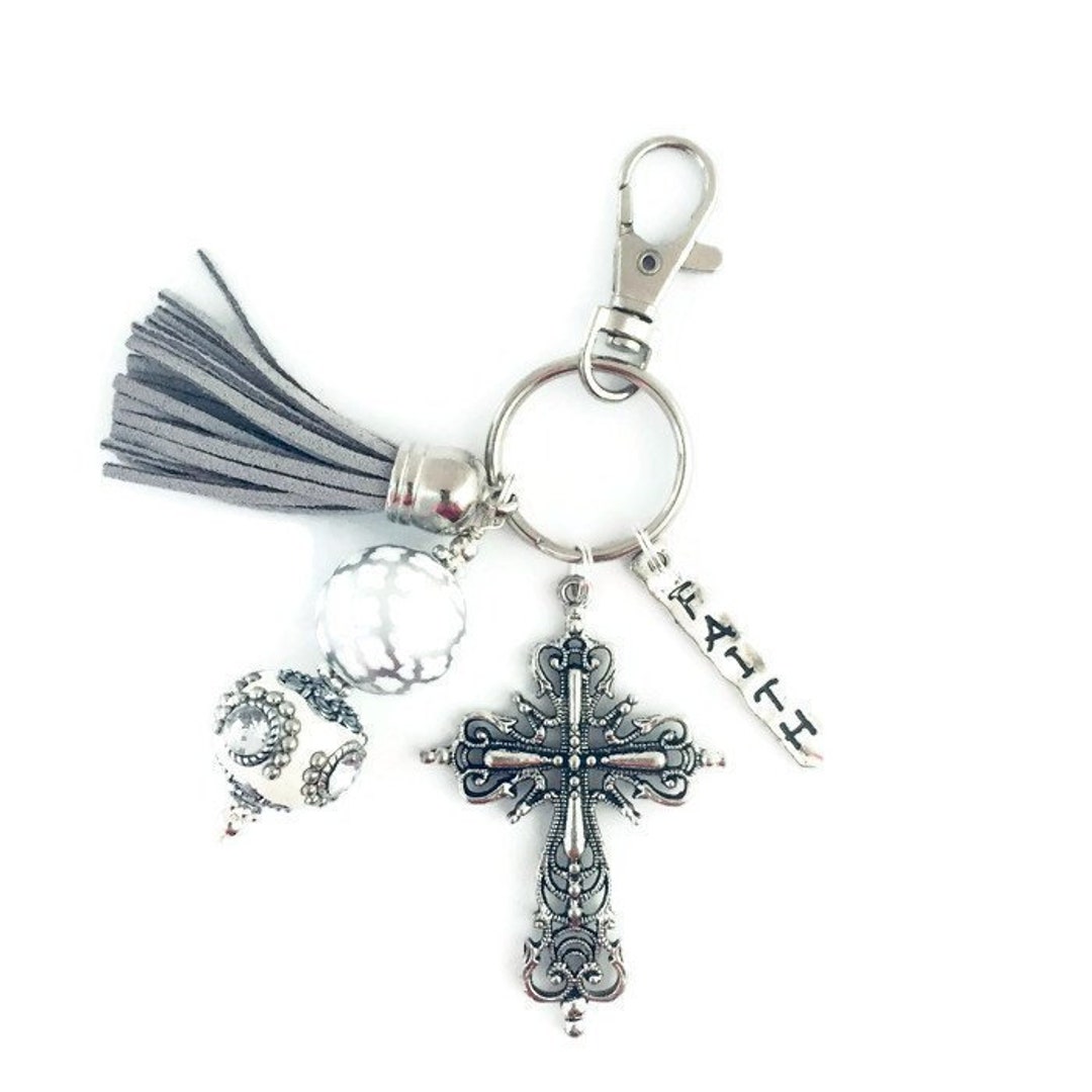 Cross Key Chain Religious Key Chain Faith Key Chain christian Key Chain ...