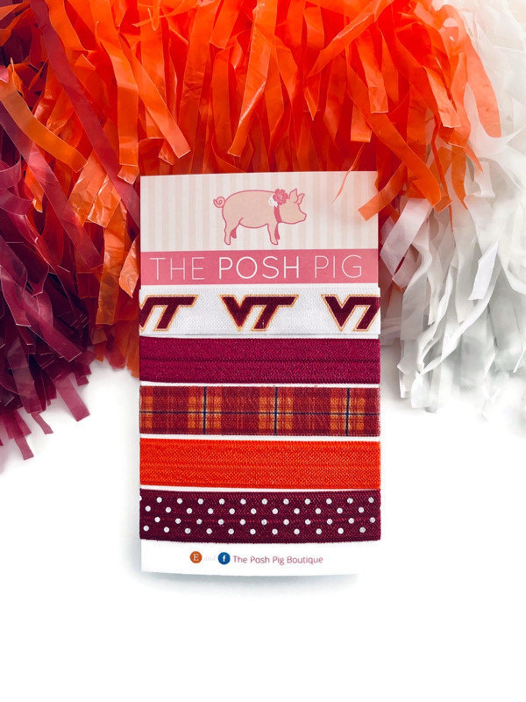 Virginia Tech Hair Ties, Elastic Hair Ties Virginia Tech Gifts Hokies ...