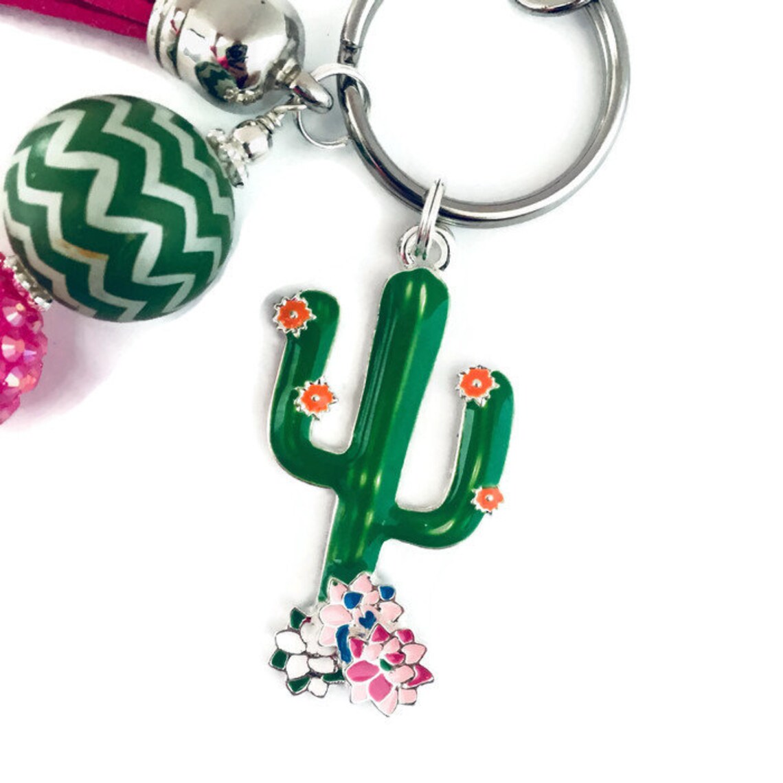 Cactus Key Chain Southwest Key Chain Succulent Key Chain - Etsy