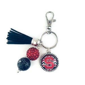 North Carolina State University Key Chain NCSU Key Chain - Etsy
