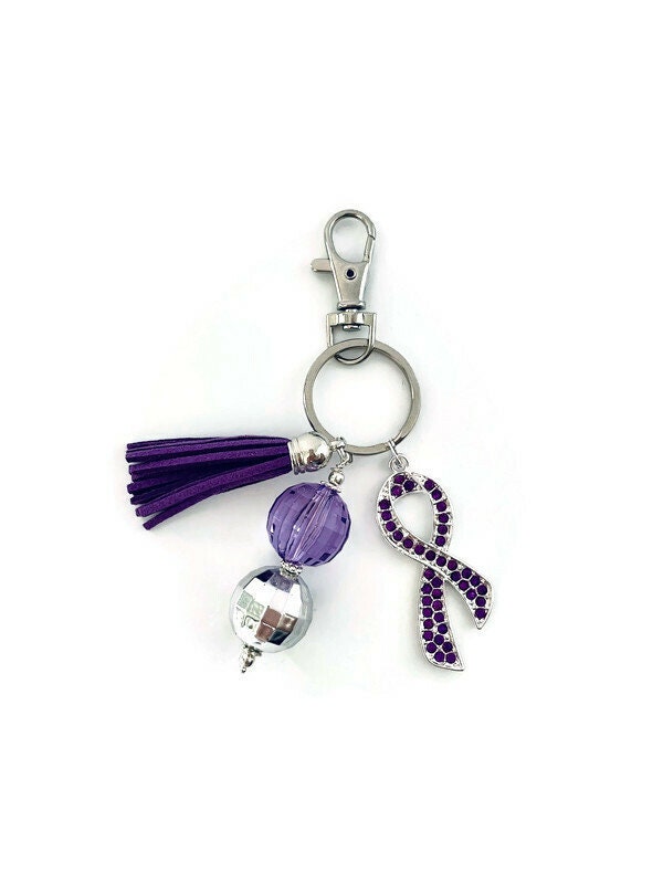 Lipedema Awareness Key Chain Purple Ribbon Alzheimer's - Etsy