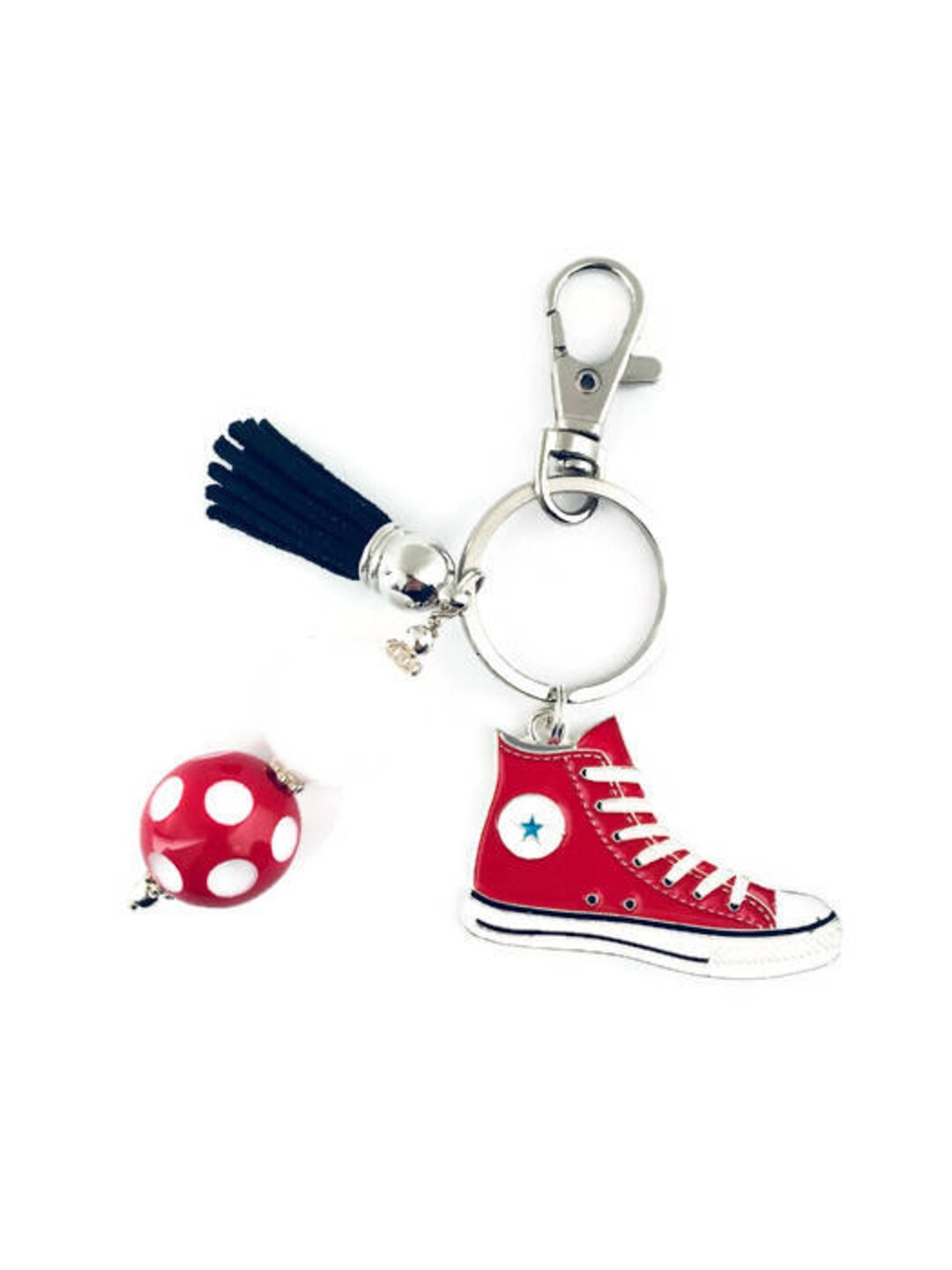 High Top Sneaker Key Chain Sneaker Head Key Chain Retro Sneaker Key Red ...