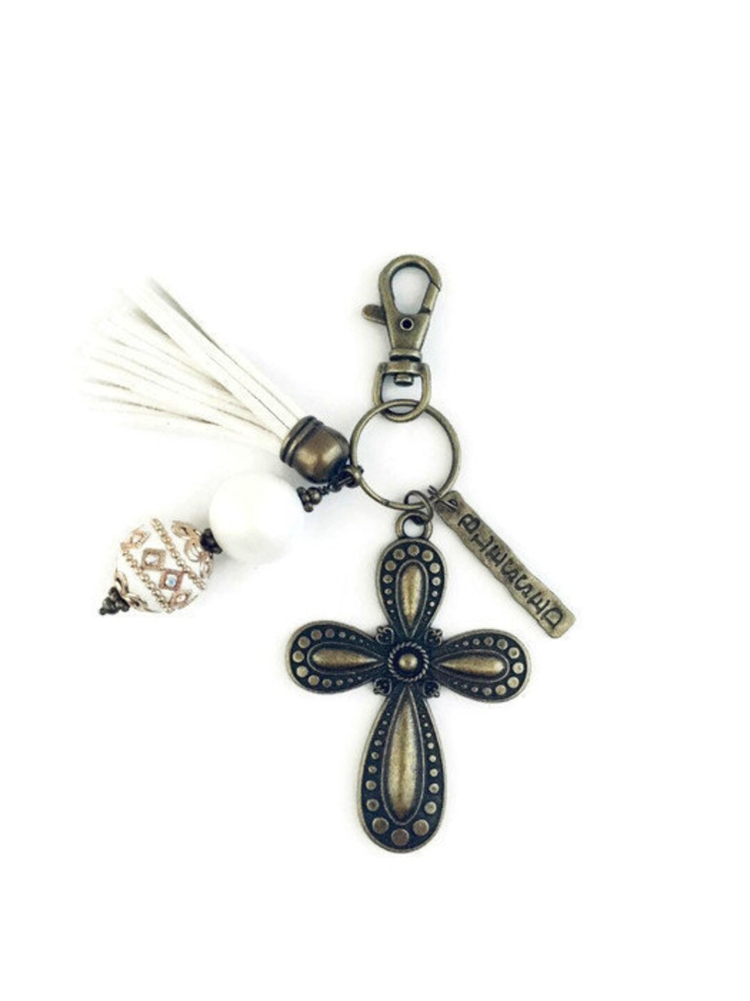 Cross Key Chain Religious Key Chain Faith Key Chain - Etsy