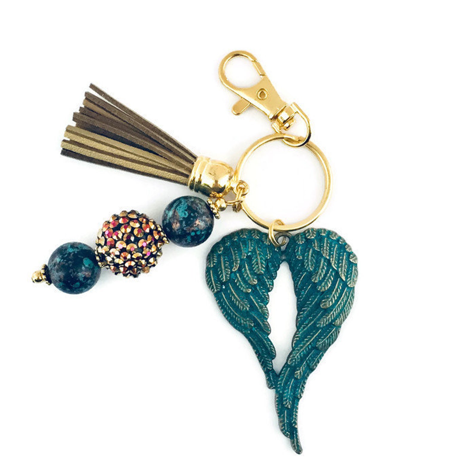 Angel Wings Key Chain Wing Key Chain Patina Wing Key Chain - Etsy UK