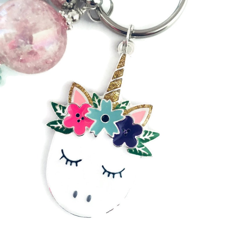 Unicorn Key Chain Sleepy Unicorn Key Chain Spirit Animal - Etsy