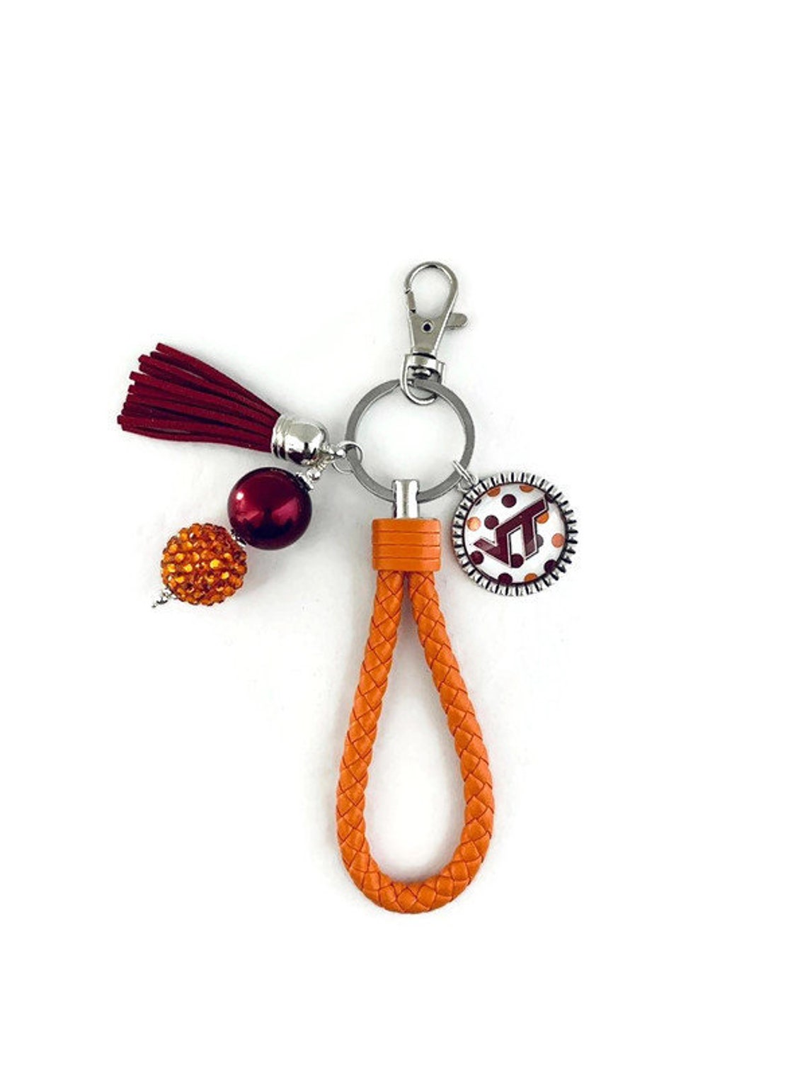 Virginia Tech Key Chain Virginia Tech Wristlet VT Key Chain - Etsy