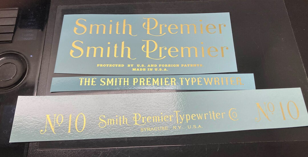 Smith Premier 10 Typewriter Decal Set - Etsy