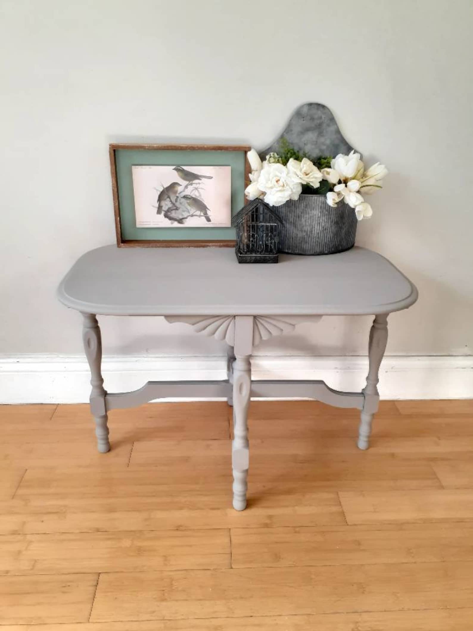 Gray Vintage Side Accent Table - Etsy